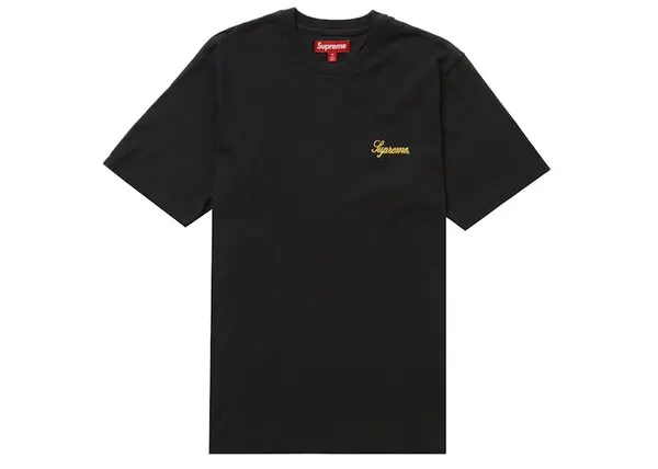 Supreme Washed Script Short Sleeve Top - Black