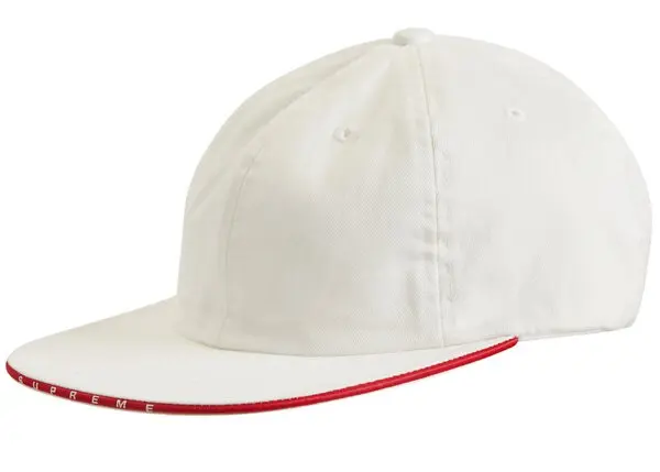 Supreme Visor Logo Twill Cap - White