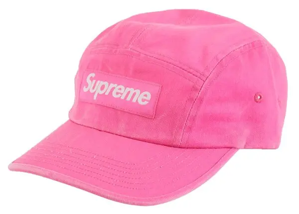 Supreme Washed Chino Twill Camp Cap - Pink