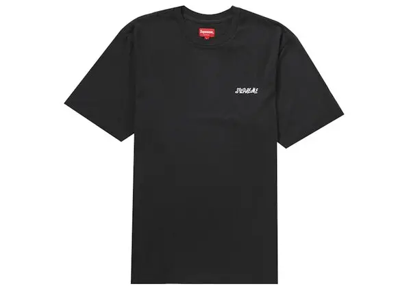 Supreme Washed Script Short Sleeve Top - Black