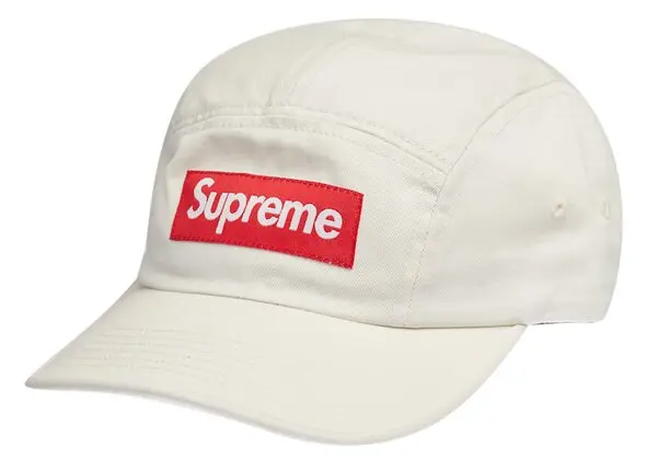 Supreme Washed Chino Twill Camp Cap - Stone