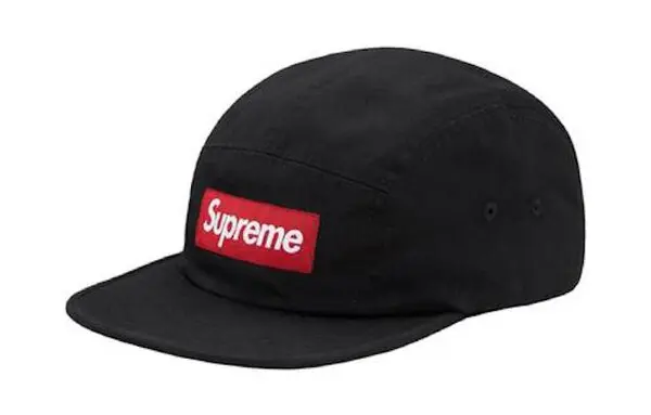 Supreme Washed Chino Twill Camp Cap - Black