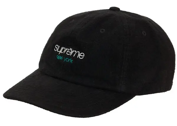 Supreme Washed Flannel 6-panel Cap - Black