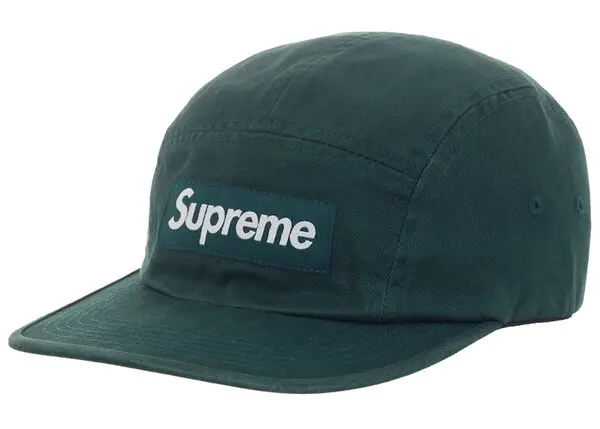 Supreme Washed Chino Twill Camp Cap - Pine Green