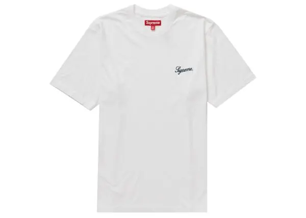 Supreme Washed Script Short Sleeve Top - White