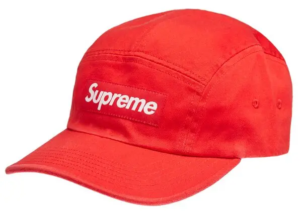 Supreme Washed Chino Twill Camp Cap - Red