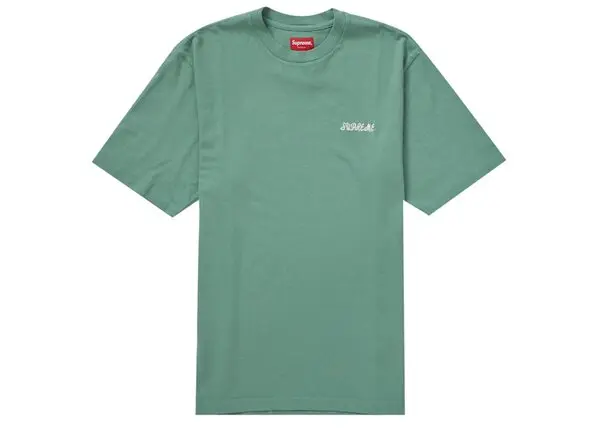 Supreme Washed Script Short Sleeve Top - Sage