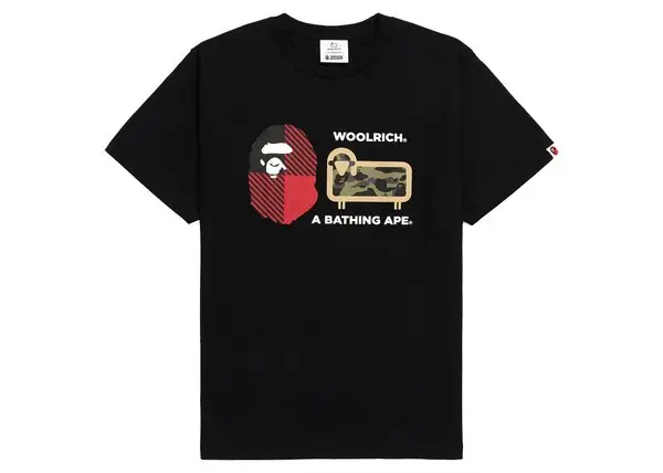 A BATHING APE X Woolrich Tee Shirt - Black