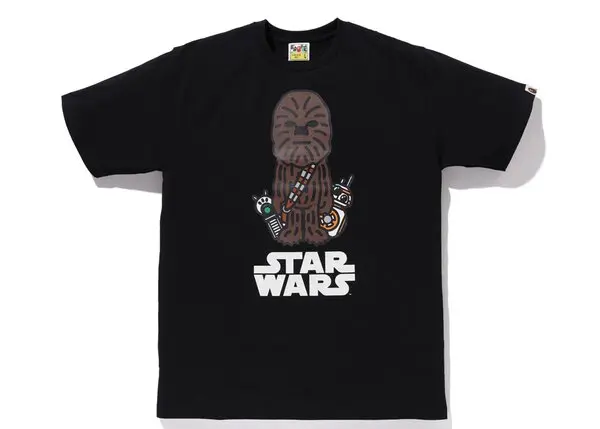 A BATHING APE X Star Wars Chewbacca Tee Shirt - Black