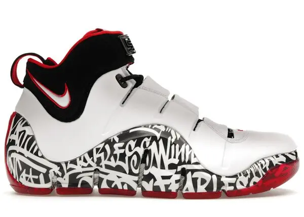 Nike Zoom Lebron 4 Graffiti Sneakers - White/black