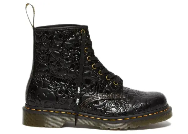 Dr. Martens 1460 Wb Emboss Leather Lace-up Boots - Black
