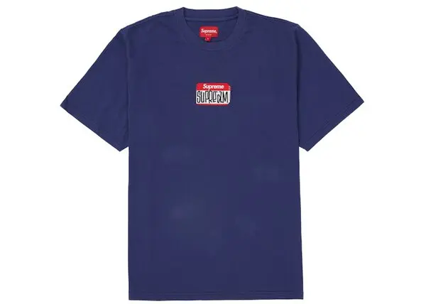 Supreme Gonz Nametag Short Sleeve Tee Shirt - Washed Navy Blue