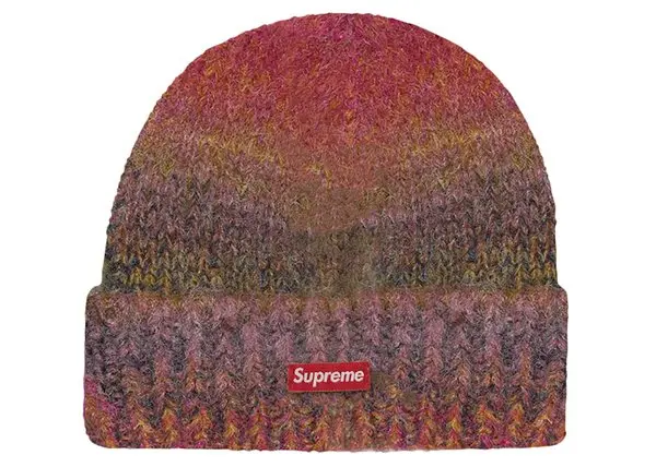 Supreme Gradient Stripe Beanie - Red