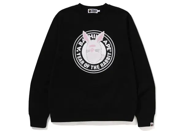 BAPE Year Of The Rabbit Ape Head Crewneck Sweatshirt - Black
