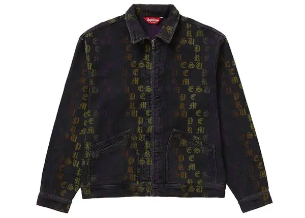 Supreme Gradient Jacquard Denim Work Jacket - Black