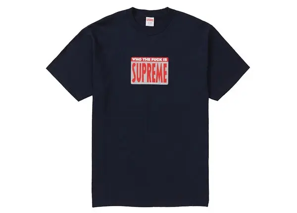 Supreme Who The Fuck Tee Shirt - Navy Blue