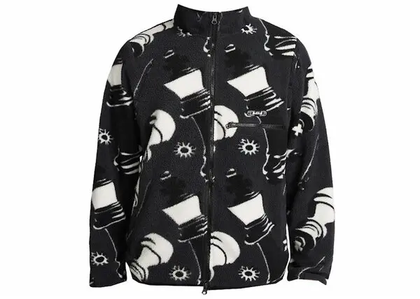 Nike Printed Fleece Full-zip Jacket - Black/white