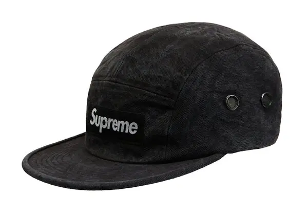 Supreme Washed Canvas Camp Cap - Black