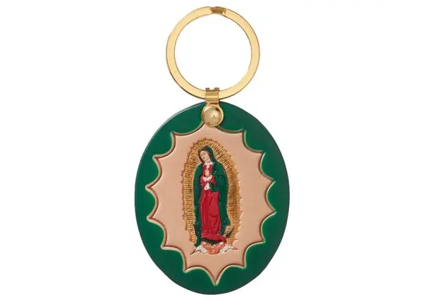 Supreme Guadalupe Leather Keychain - Green