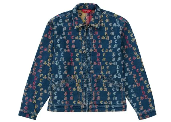 Supreme Gradient Jacquard Denim Work Jacket - Blue