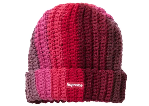 Supreme Gradient Crochet Beanie - Red