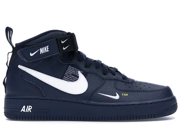 Nike Air Force 1 Mid Utility Sneakers - Obsidian/white/black