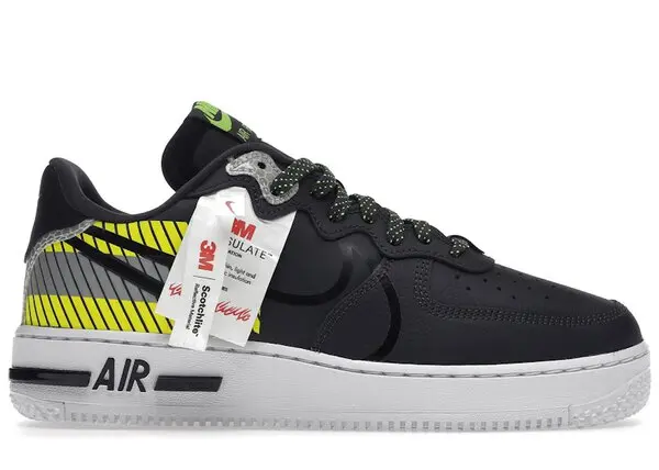 Nike Air Force 1 React 3m Pack - Anthracite/black/volt
