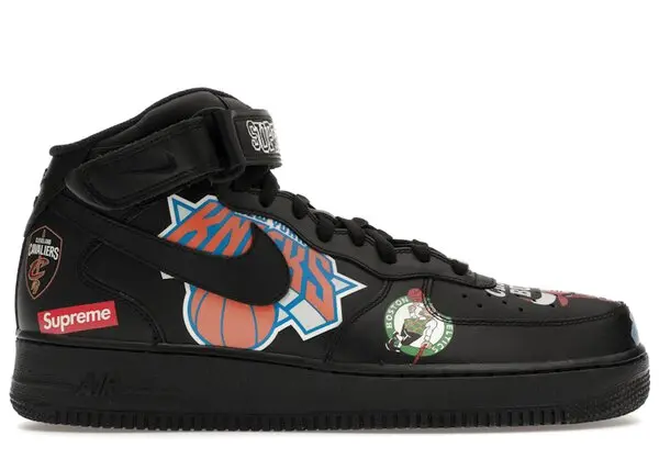 Nike Force 1 Mid Supreme Nba Sneakers - Black