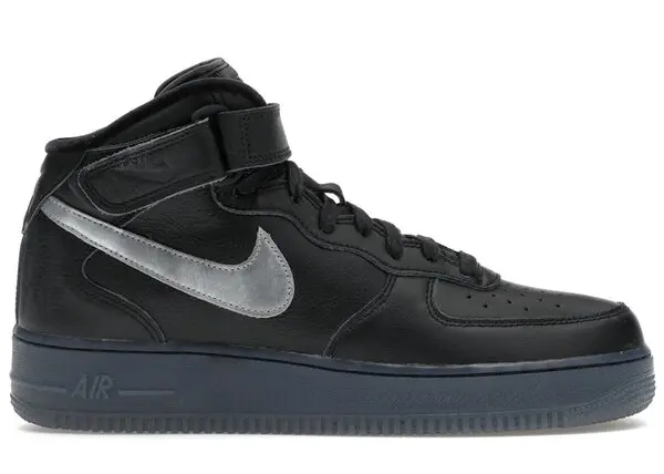 Nike Air Force 1 Mid Prm Sneakers - Black/metallic Silver/hyper Pink