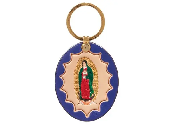 Supreme Guadalupe Leather Keychain - Blue
