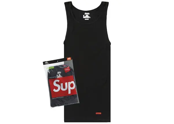 Supreme Hanes Tagless Tank Tops - Black