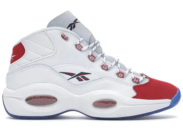 REEBOK Question Mid Toe 25th Anniversary Sneakers - White/red
