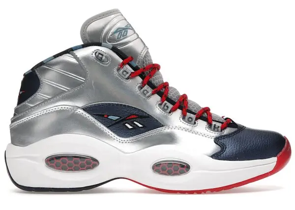 REEBOK Question Mid Iverson X Harden Sneakers - Matte Silver/blue Cadet/primal Red