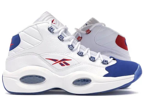 REEBOK Question Mid Double Cross Sneakers - White/collegiate Royal/primal Red