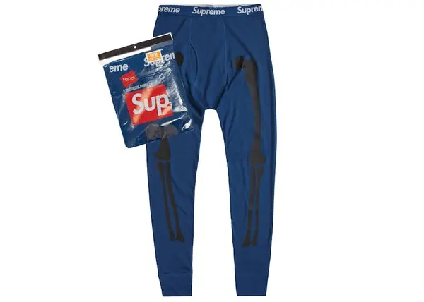 Supreme Hanes Bones Thermal Pant - Blue