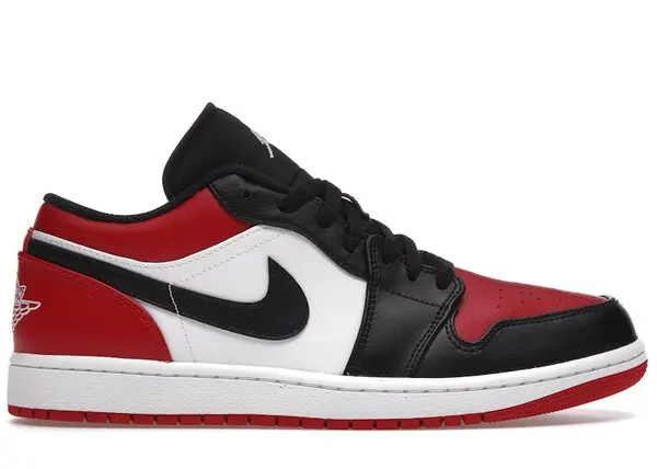 JORDAN 1 Low Bred Toe Sneakers - Gym Red/white/black