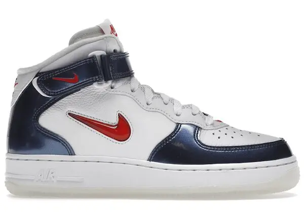 Nike Force 1 Mid Qs Independence Day - White/university Red/midnight Navy Blue