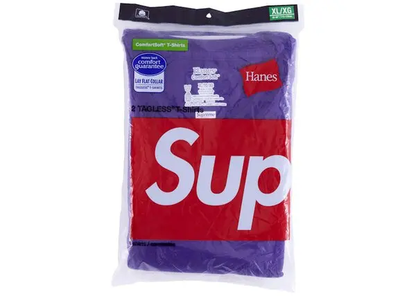 Supreme Hanes Tagless Tee Shirts - Purple