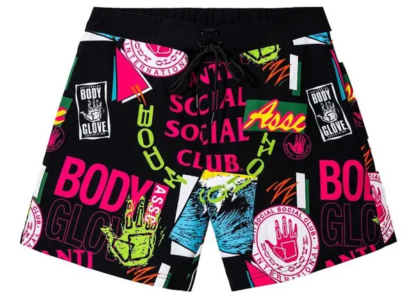 ANTI SOCIAL SOCIAL CLUB X Body Glove Grubbing Board Shorts - Black