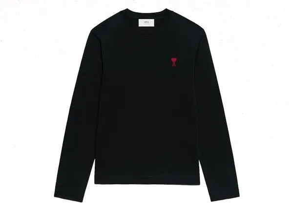 AMI Paris Long Sleeve De Coeur T-shirt - Black