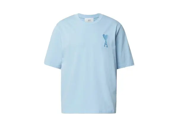 AMI Paris De Coeur Tonal Boxy Fit T-shirt - Light Blue