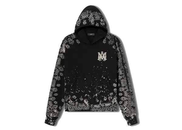 Amiri Bandana Bleach All Over Hoodie - Black