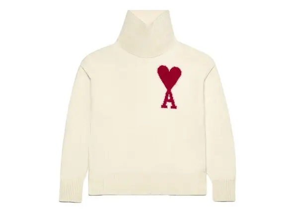 Ami De Coeur Sweater - Offone-colorwhite/red