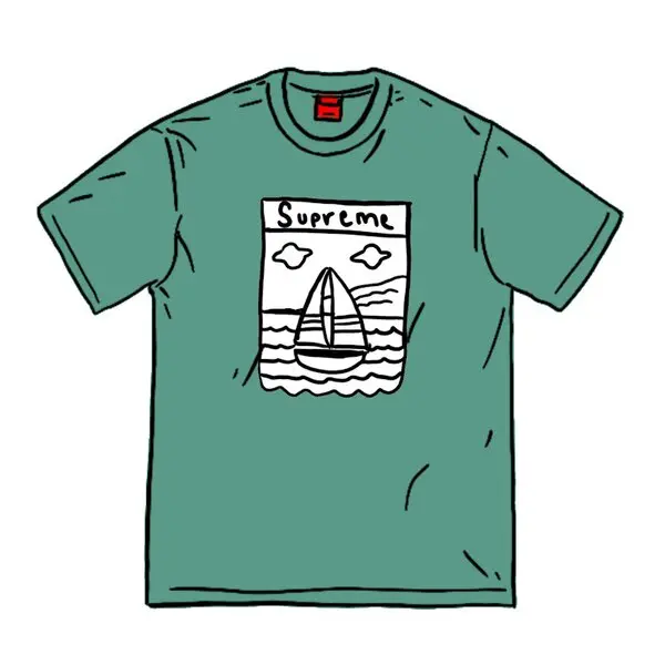Supreme Sailboat Tee Shirt - Dusty Teal