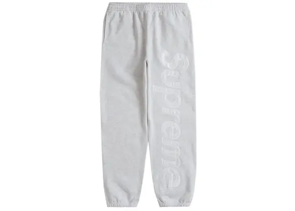 Supreme Satin Appliqué Sweatpant - Ash Grey