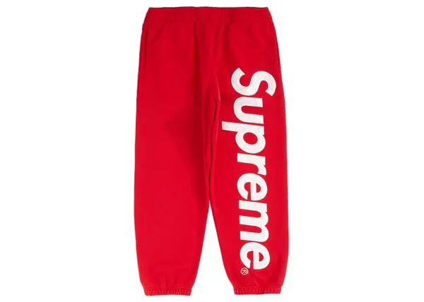 Supreme Satin Appliqué Sweatpant - Red