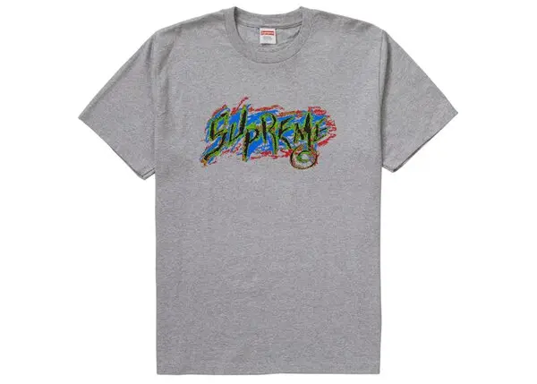 Supreme Scratch Tee Shirt - Heather Grey