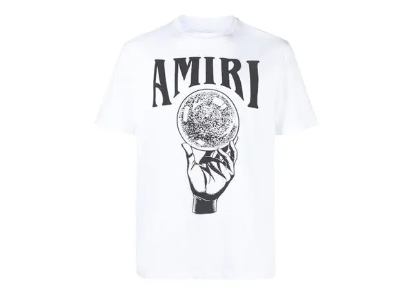 Amiri Crystal Ball Short Sleeve Tee Shirt - White
