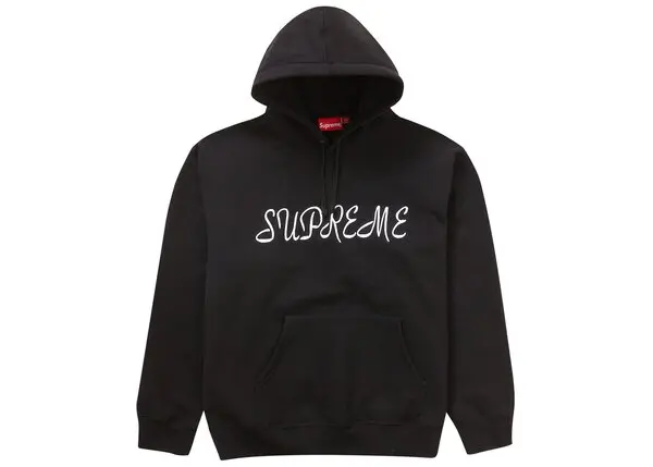 Supreme Script Hooded Sweatshirt - Black