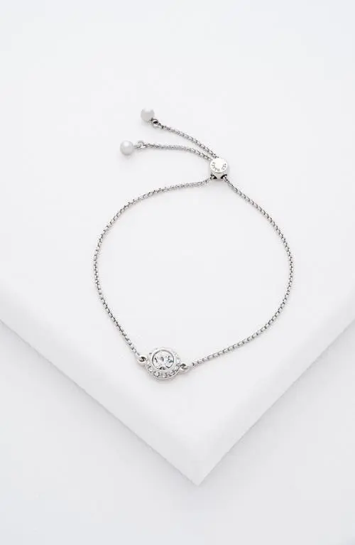 Ted Baker London Soleta Solitaire Crystal Slider Bracelet - Silver Tone Clear Crystal